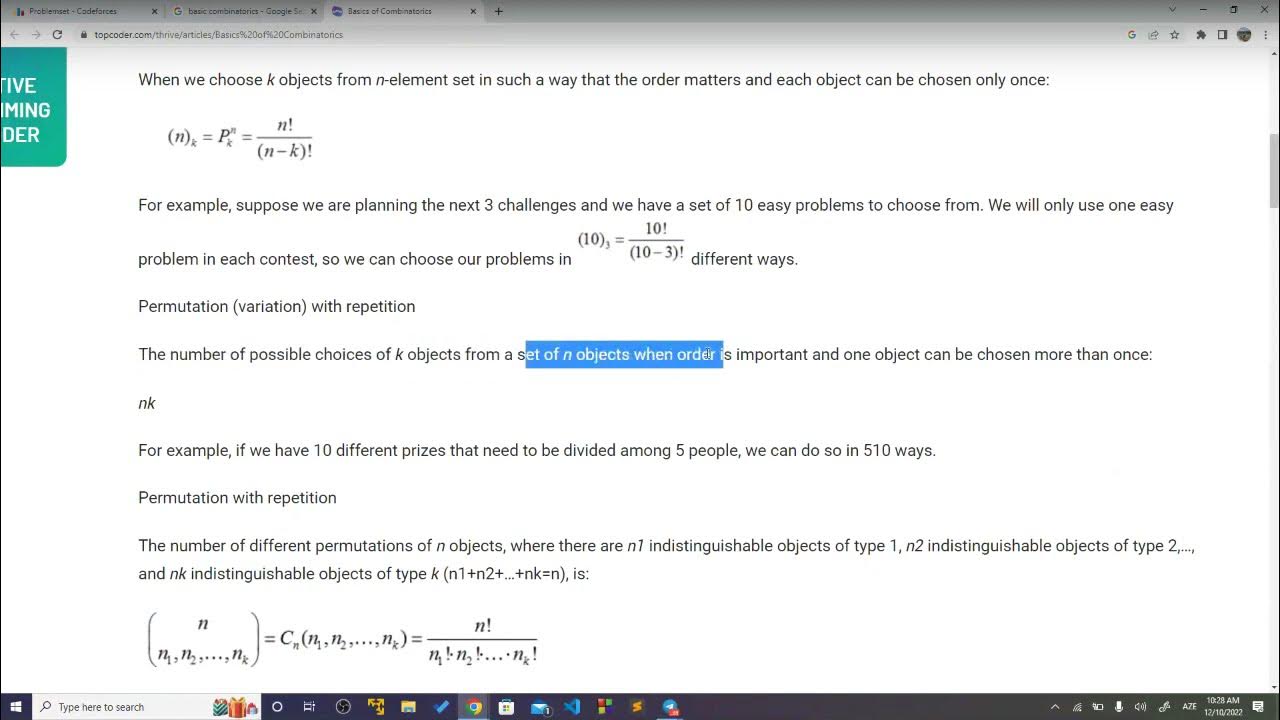 Basic Combinatorics - YouTube