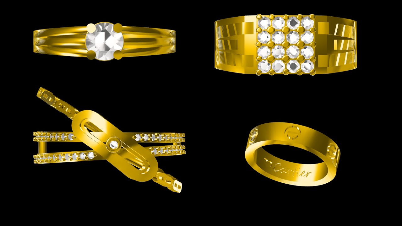 Complete Cad Work \\ 4 Ring designs \\ Part - 6 - YouTube