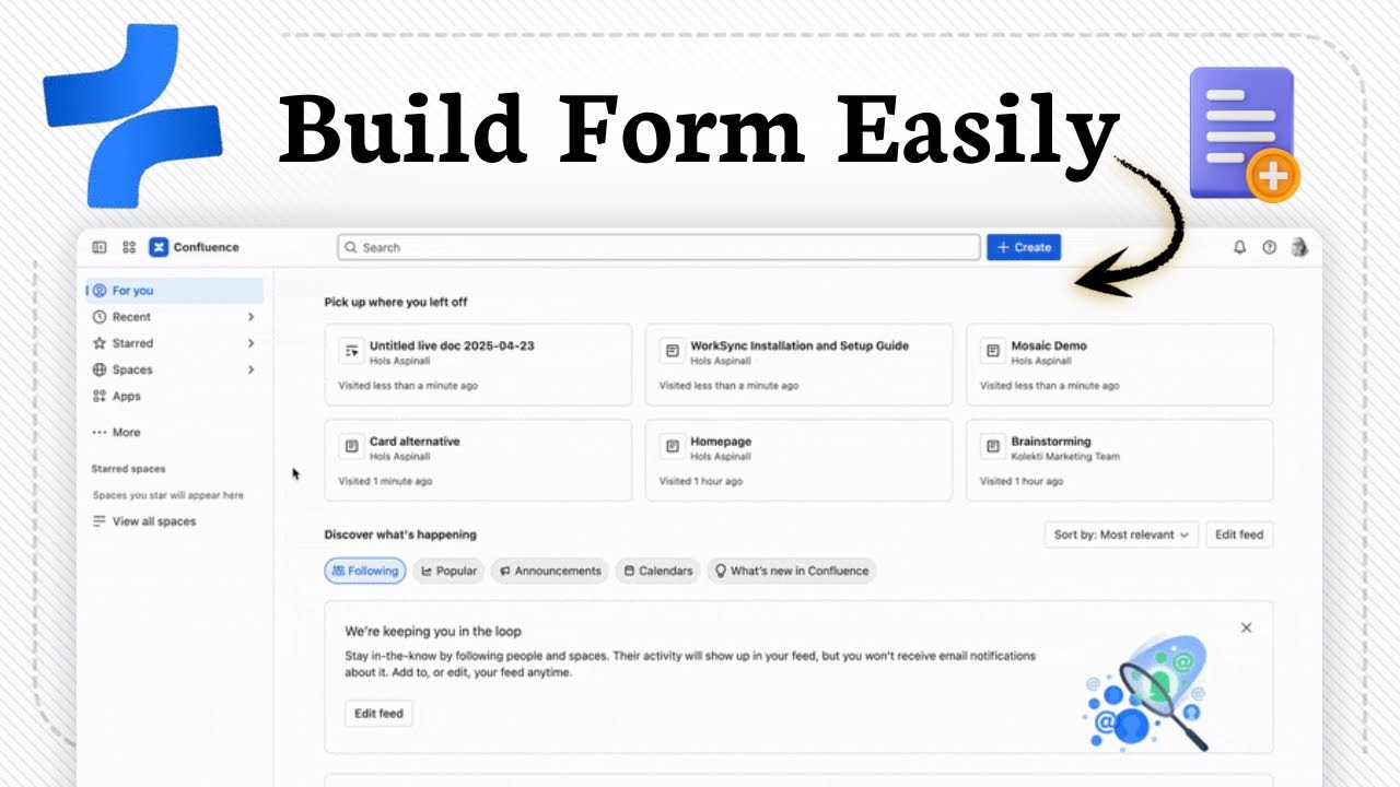 How to Create a Form in Confluence (start form quickly) - YouTube