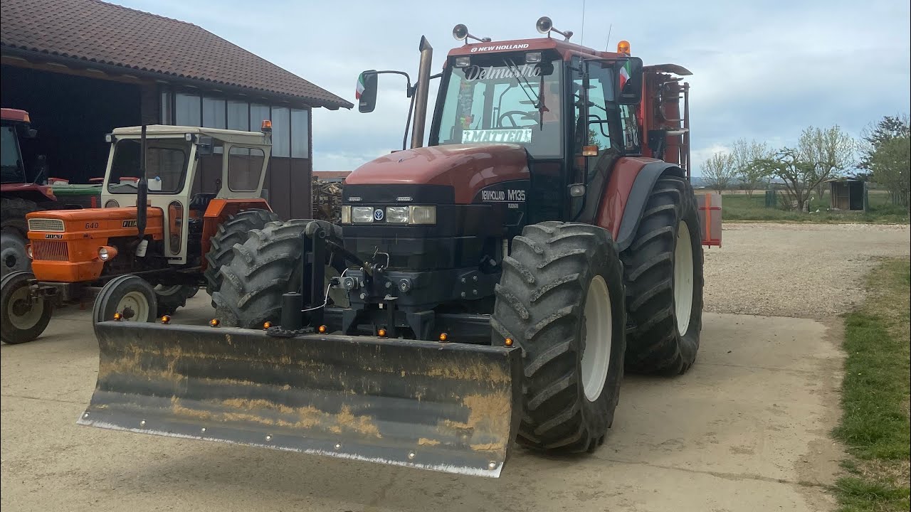 New holland m135 + maschio 4,60m - YouTube