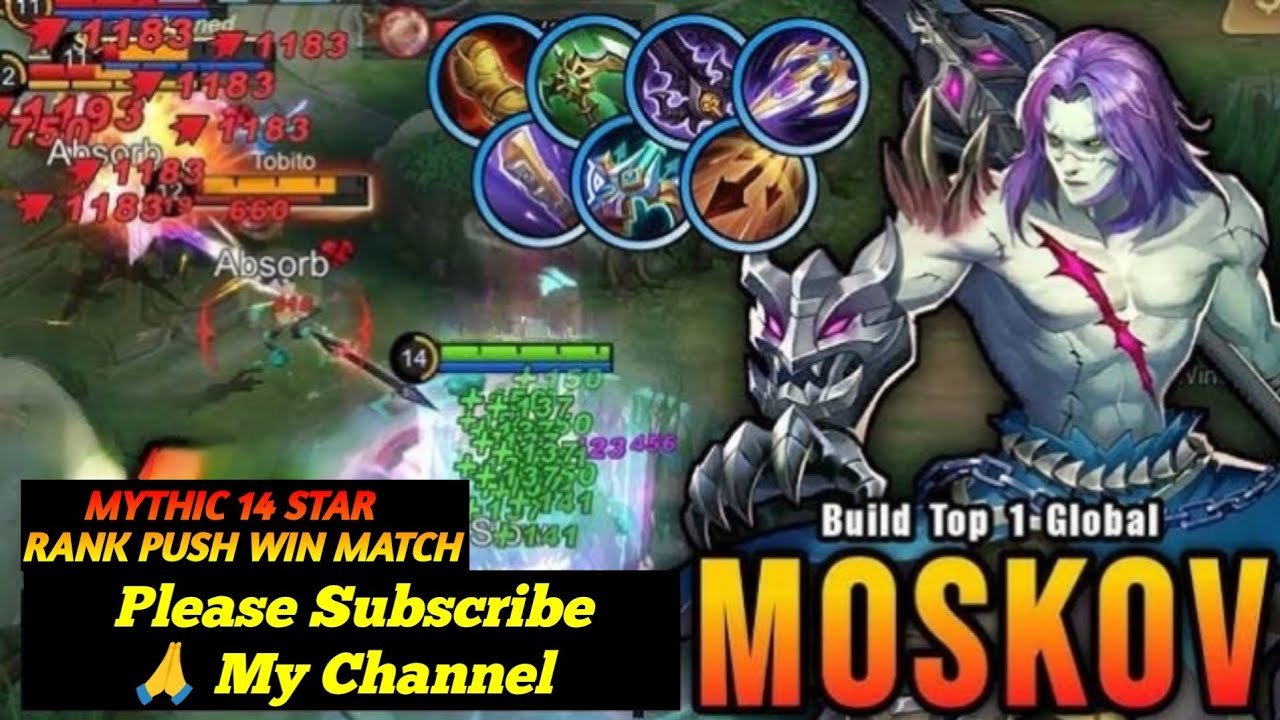 MLBB MOSKOV HERO MYTHIC 14 STAR RANK PUSH WIN MATCH | ML TOP 1 GLOBAL ...