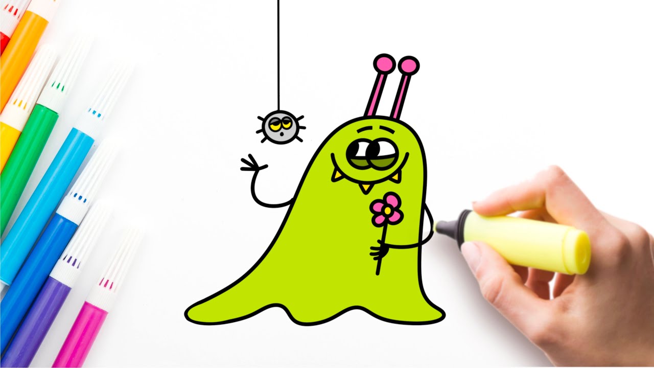 Monster Drawing for Kids and Toddlers - YouTube