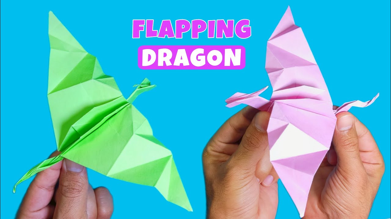 paper origami flapping dragon | how to make paper dragon toy - YouTube
