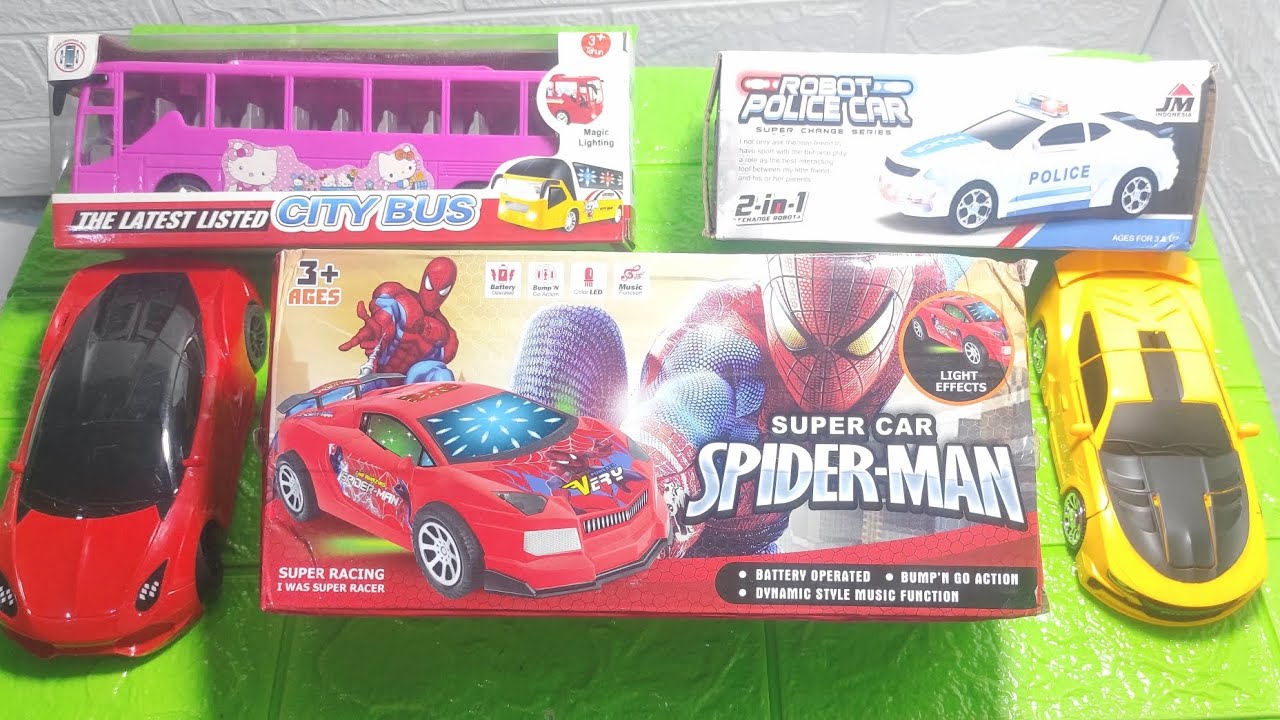 Mobil Hello Kitty Mobil Spider-Man Mobil Polisi - YouTube