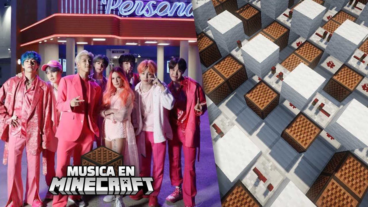 BTS - Boy With Luv feat. Halsey (MINECRAFT BLOQUES DE MÚSICA) - YouTube