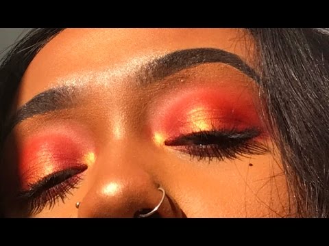 Red and Gold Halo Eye Look | PT. 2 - YouTube