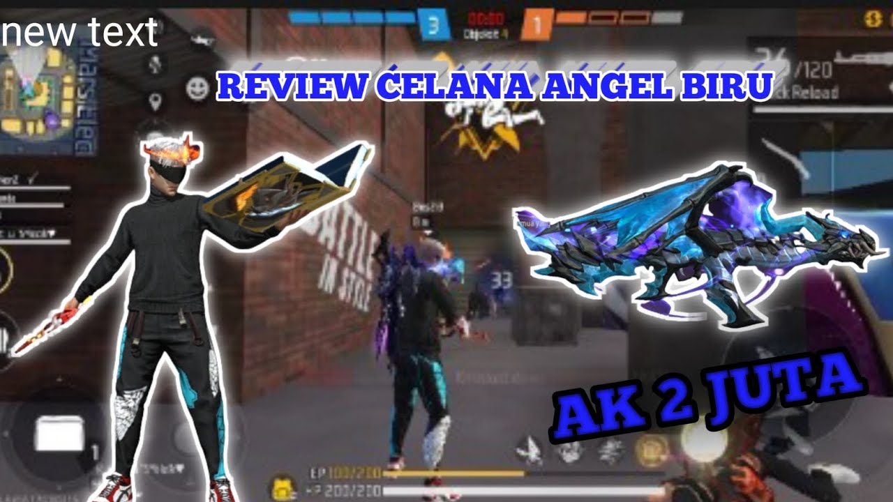 RIVIEW CELANA ANGEL BIRU DI MODE CS RANK || FREEFIREINDONESIA - YouTube