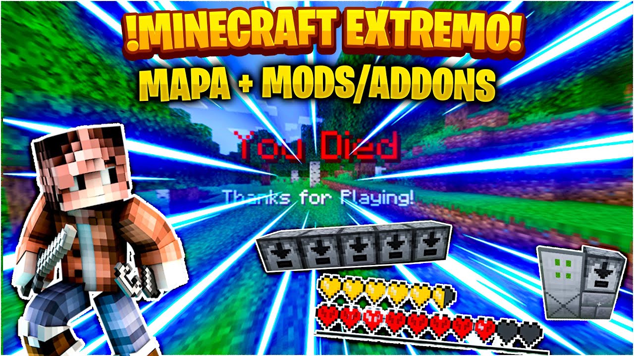 !JUEGA MINECRAFT EXTREMO MAPA + MODS! Bedrock 2023 Tutorial paso a paso ...