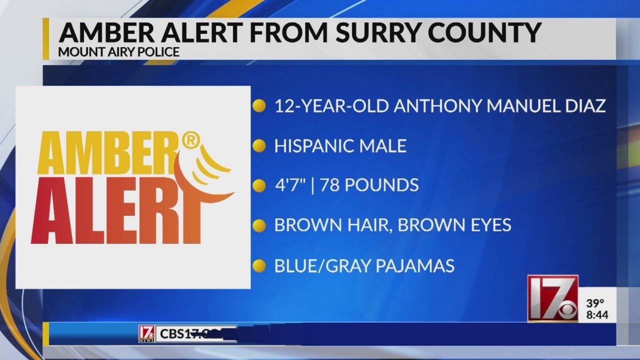 Amber Alert issued for 12-year-old boy abducted from Mount Airy - YouTube