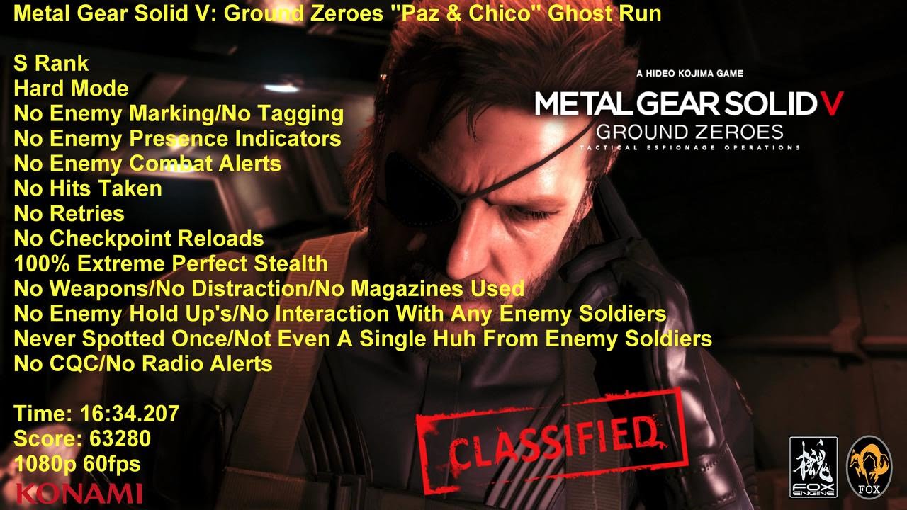Metal Gear Solid V: Ground Zeroes (Paz & Chico Only) ''Ghost Run'' S ...