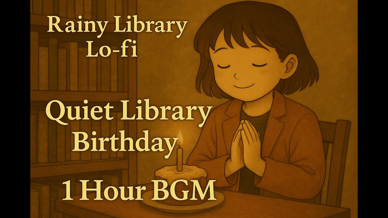 Rainy Library Lo-fi – Quiet Library Birthday | Mei’s Story #12 | 1 Hour ...
