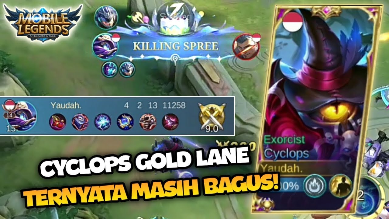 CYCLOPS GOLD LANE KEMBALI! ITEM MAKIN CEPAT JADI! GAMEPLAY CYCLOPS MOBILE LEGENDS - YouTube