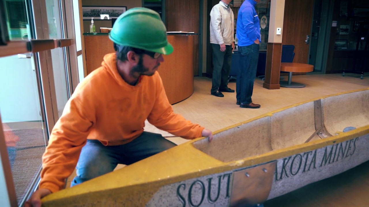 Concrete Canoe Hanging in the Pearson Alumni & Conference Center - YouTube