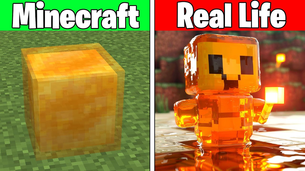 Realistic Minecraft | Real Life vs Minecraft | Realistic Slime, Water ...