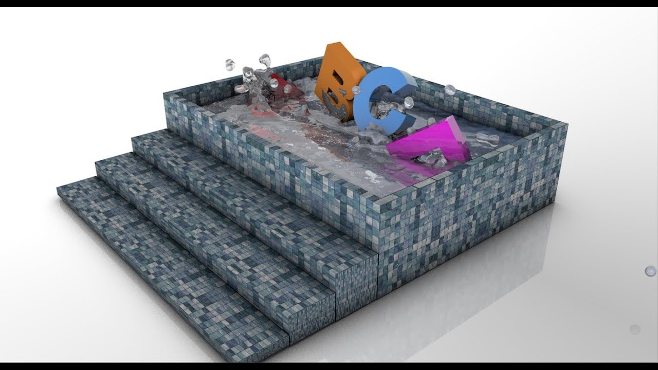 Splash Water with Falling Text in Cinema 4D Tutorial - YouTube