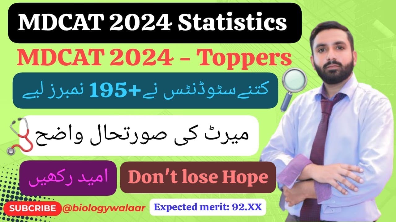 UHS MBBS Merit - MDCAT 2024 Statistics - MDCAT 2024 Toppers - YouTube