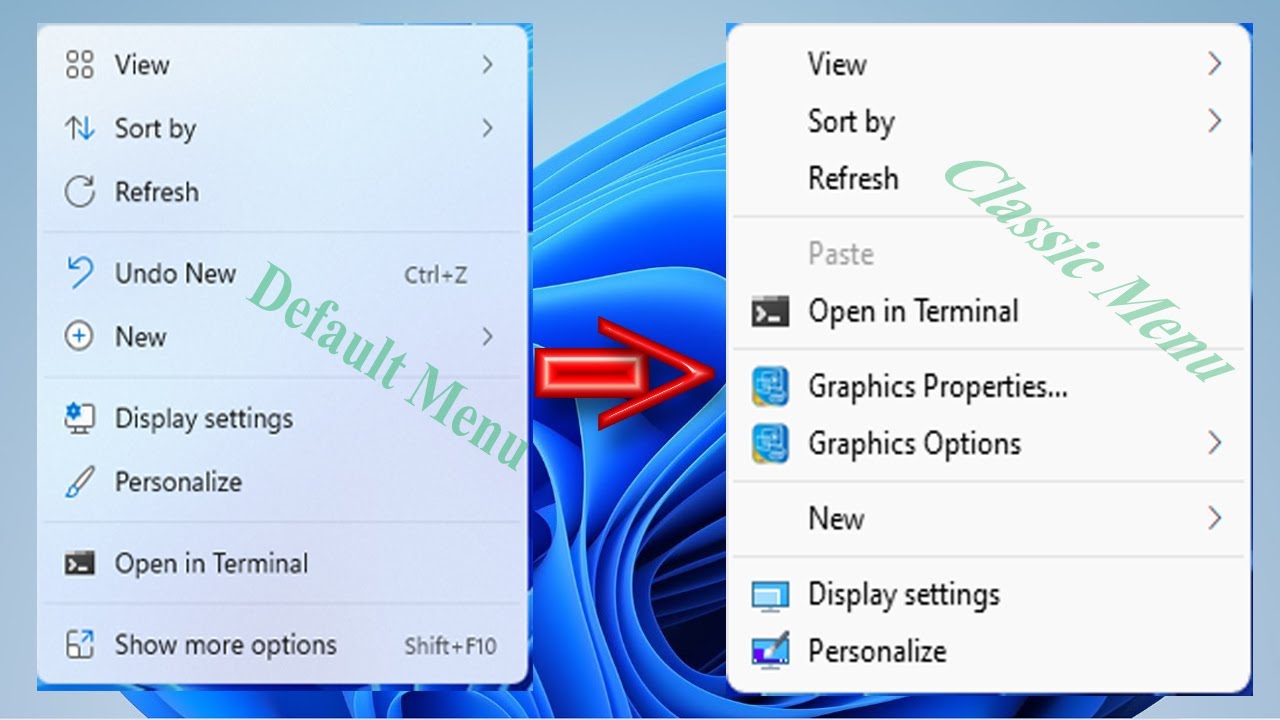 Default Menu To Classic Menu Win11/Windows 11 - YouTube