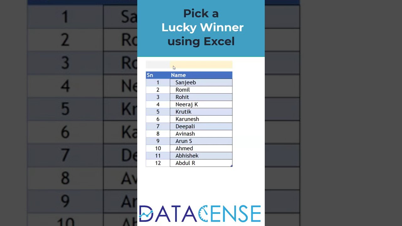Lucky Draw In Excel RANDBETWEEN VLOOKUP YouTube Lucky Draw In Excel RANDBETWEEN VLOOKUP YouTube
