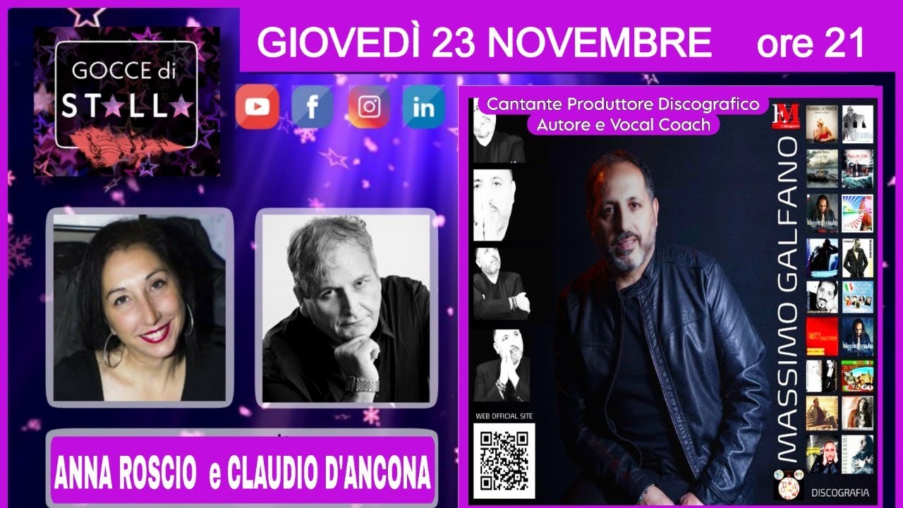 GOCCE DI STELLE -👩ANNA ROSCIO e 🧓CLAUDIO D'ANCONA intervistano MASSIMO ...