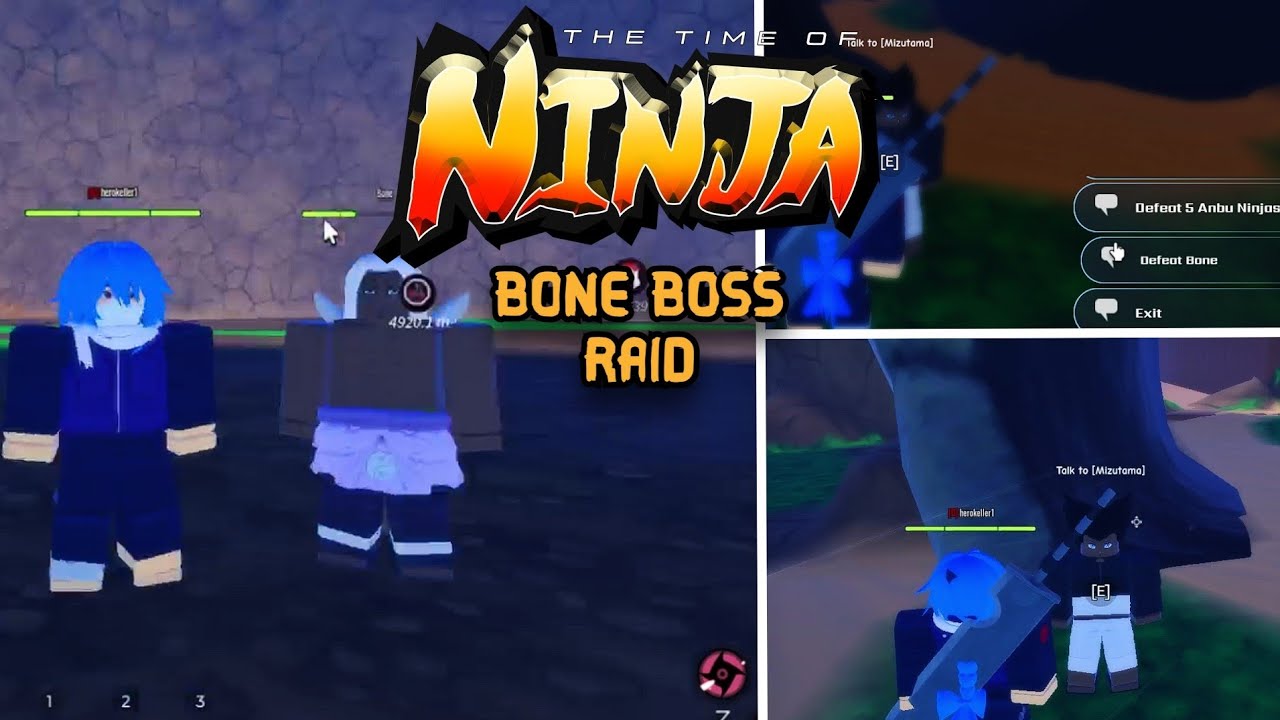 Defeating BONE BOSS raid | The time of ninja | #roblox #timeofninja # ...