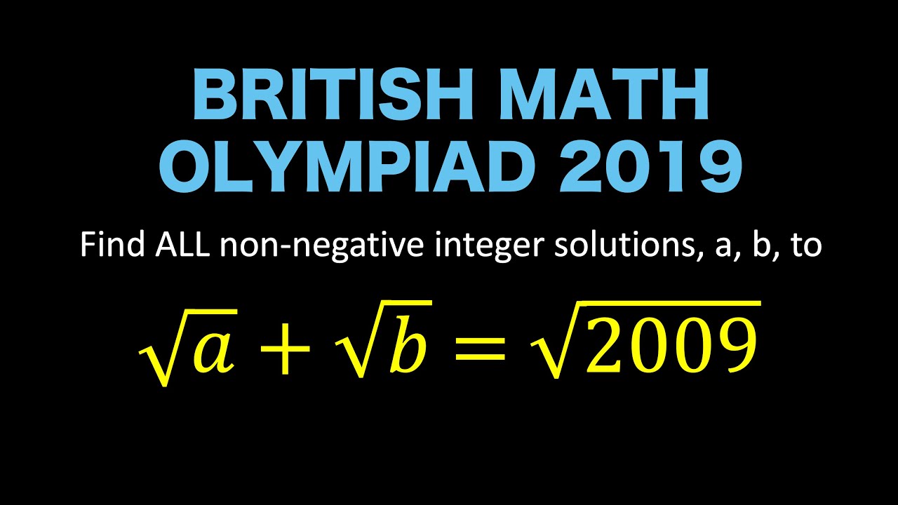 This British Math Olympiad 2009 Question Is Simple Yet Challenging ...