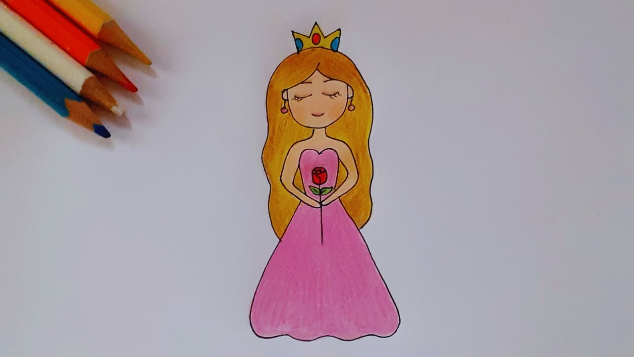 How to draw cute princess||princess drawing easy - YouTube