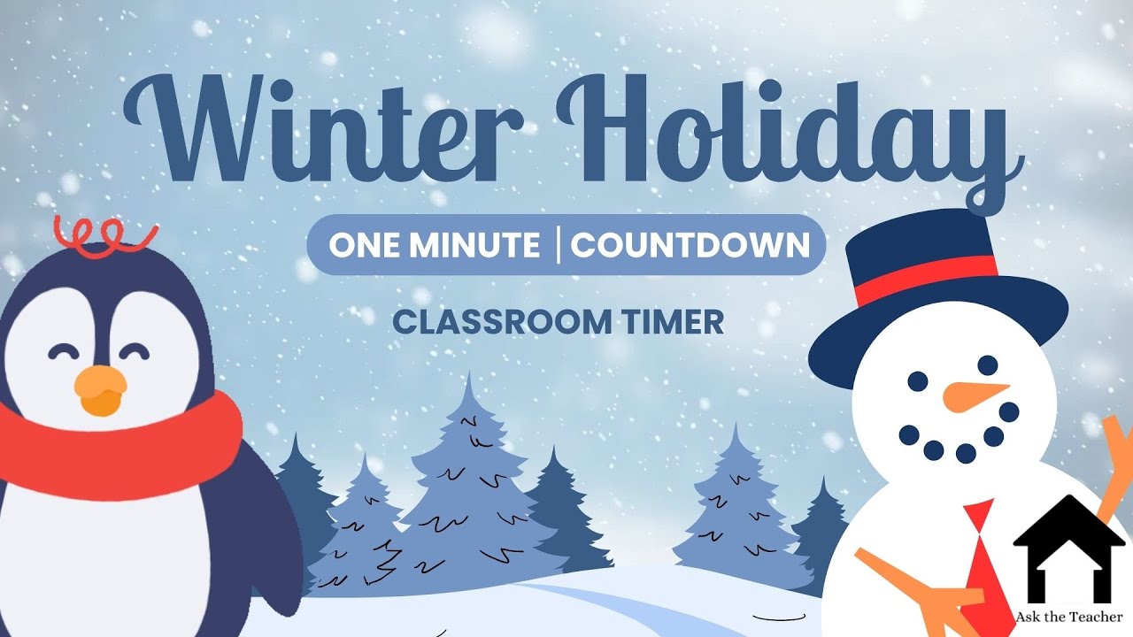 ️ 1 Minute Winter Holiday Classroom Countdown Timer | Calm Transitions ...