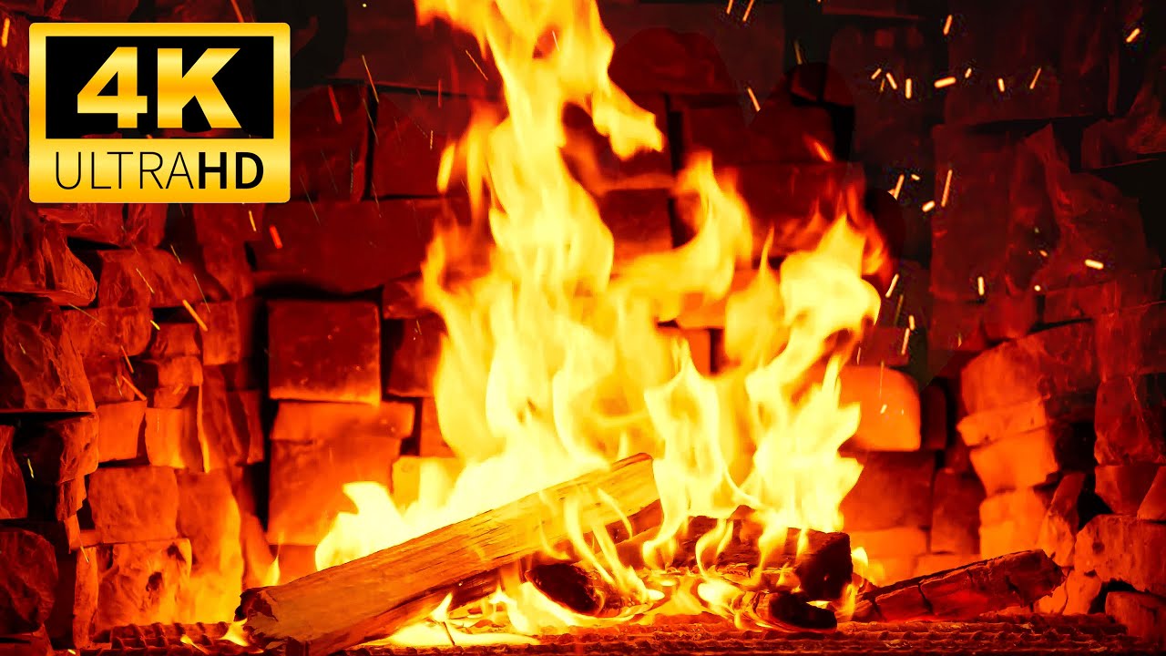 🔥 Beautiful 4K Fireplace | Fireplace with Soothing Crackling Fire ...
