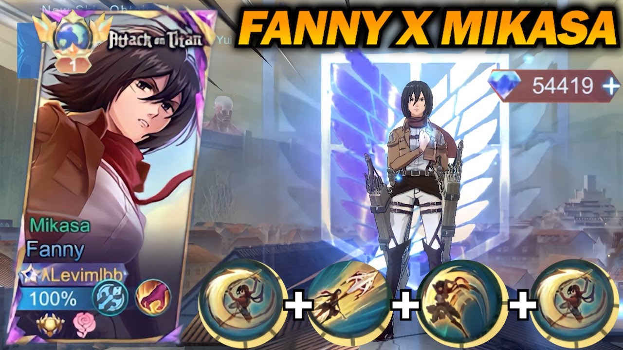 FANNY X MIKASA SKIN!! Levimlbb Review Skin Fanny MLBB X ATTACK ON TITAN ...