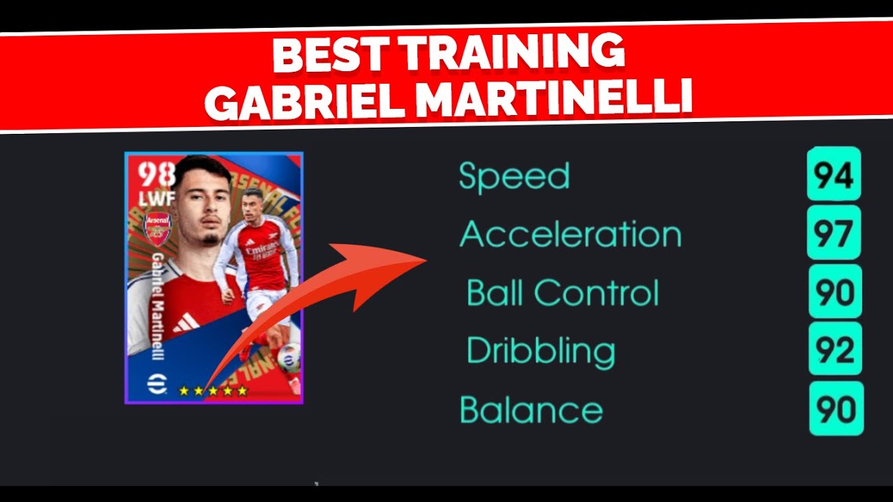 BEST TRAINING GABRIEL MARTINELLI EFOOTBALL POINT 🔥 RACIKAN GABRIEL ...