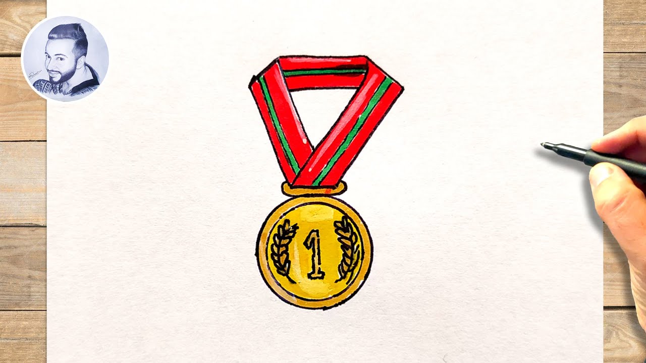 Comment dessiner une médaille - YouTube