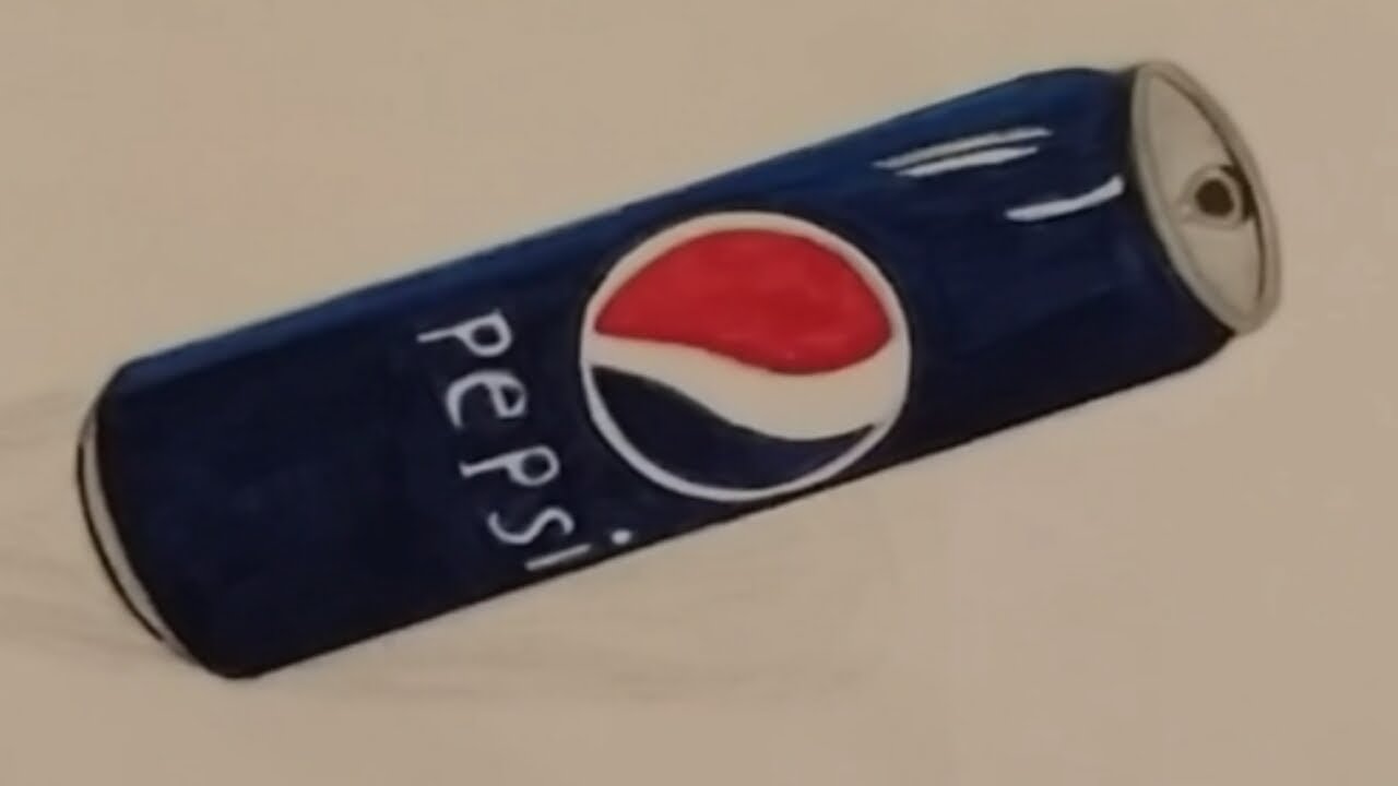 Drawing of a Pepsi can - How to draw 3D Art - YouTube