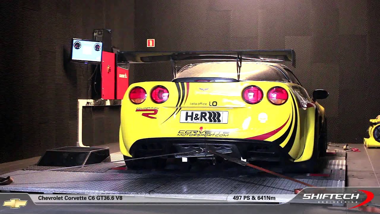 Dyno test - Chevrolet Corvette C6 GT3 6.6i V8 @ 497hp - Amazing exhaust ...