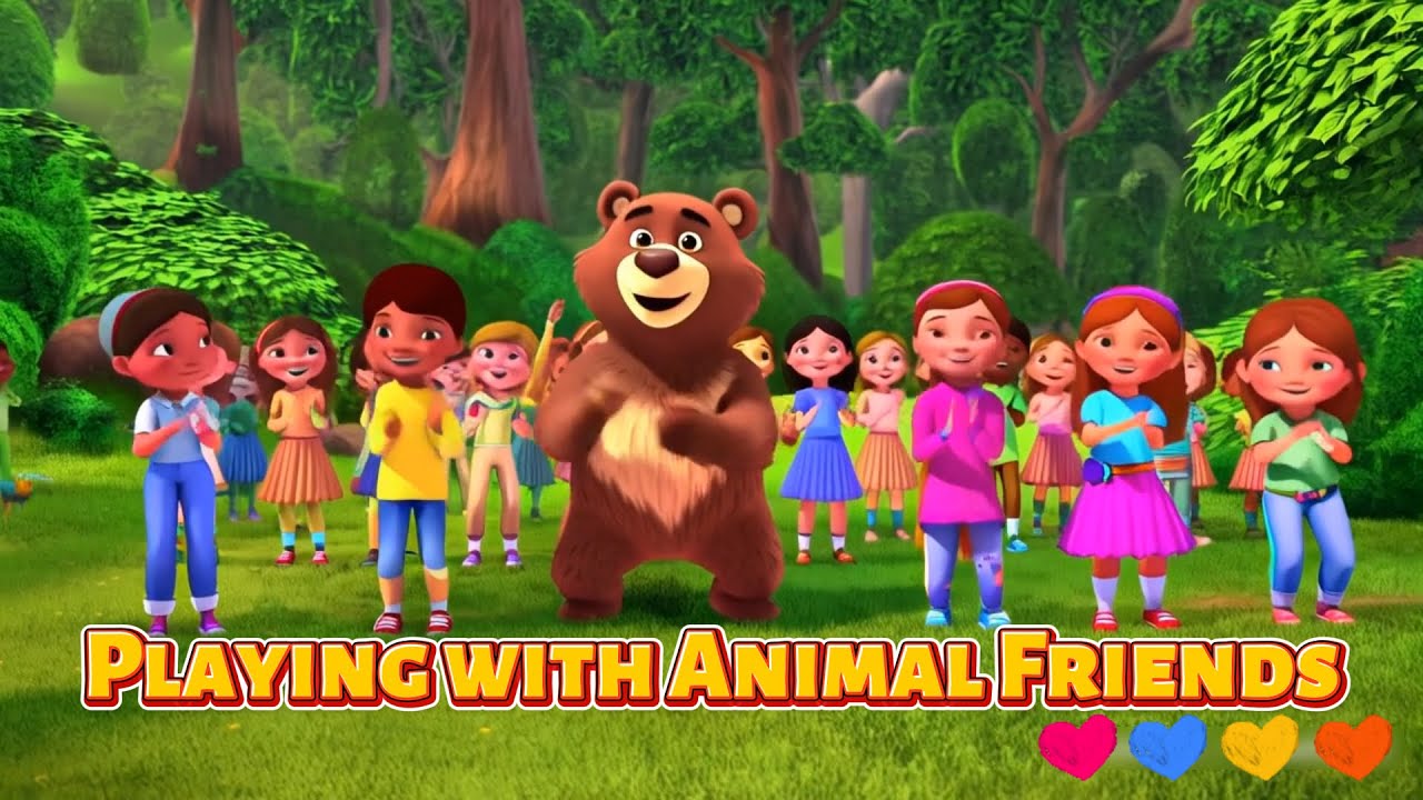 Playing with Animal Friends 🐻🎶 Fun Kids Song & Animated Music Video ...