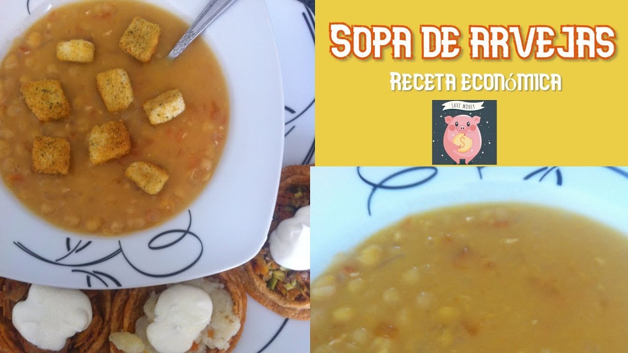 Sopa de Arvejas (alberjón) receta económica - YouTube