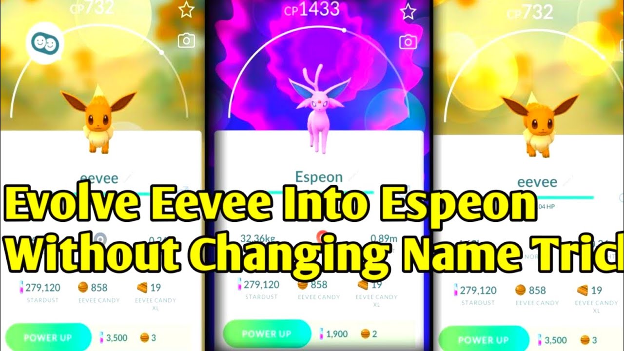 How to evolve eevee into espeon ||evolve eevee espeon in pokemon go # ...
