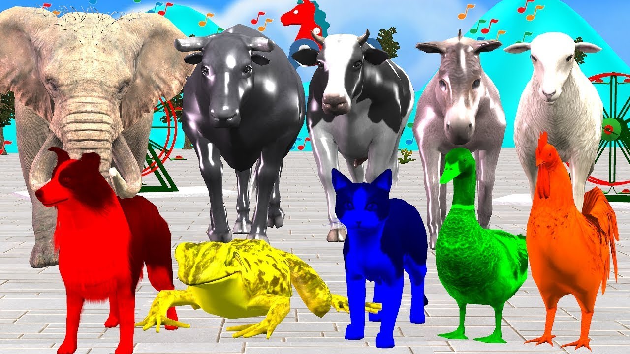 Wild Animals are Transformed Into Farm Animals- Learn Animal Names and ...