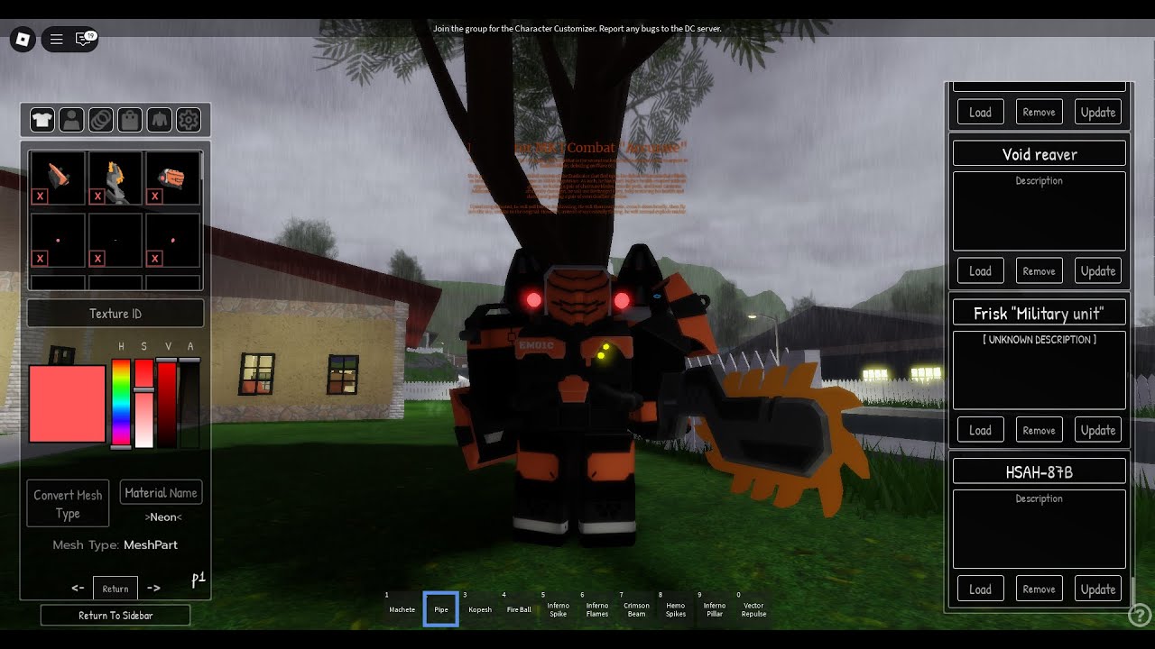 How to use the Character Customization in Roblox Fallen Pines "100% ...