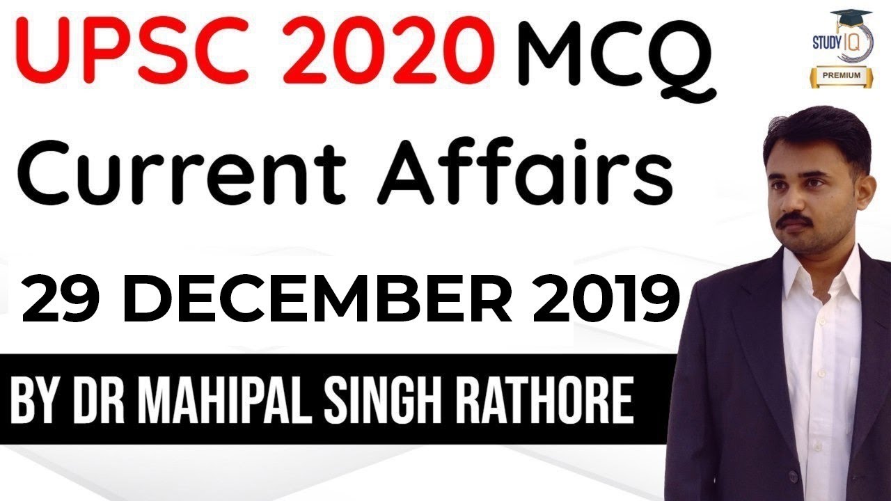 29 December UPSC MCQ - Mission UPSC 2020 by Dr Mahipal Singh Rathore ...