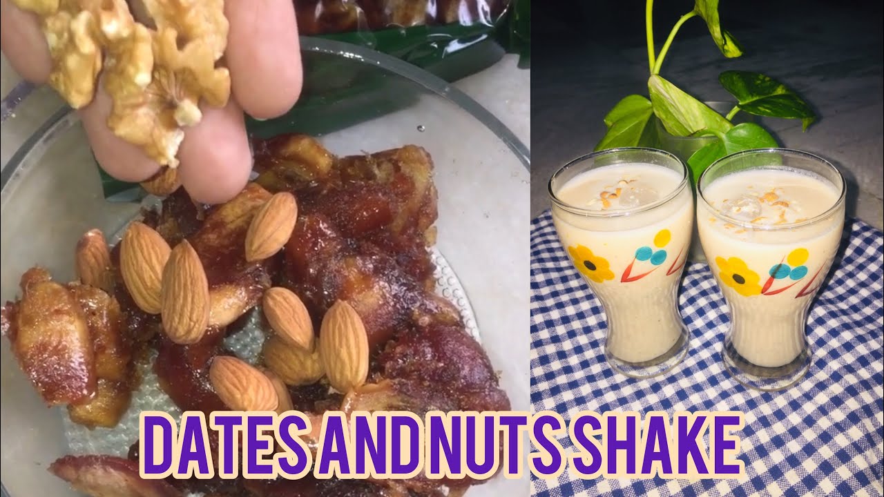 Healthy dates and nuts shake recipe….quick and easy to make with only 5 ...