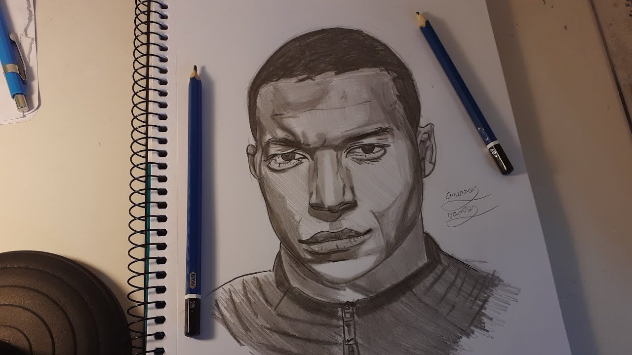 Como desenhar o KYLIAN MBAPPE | how to draw football player - YouTube