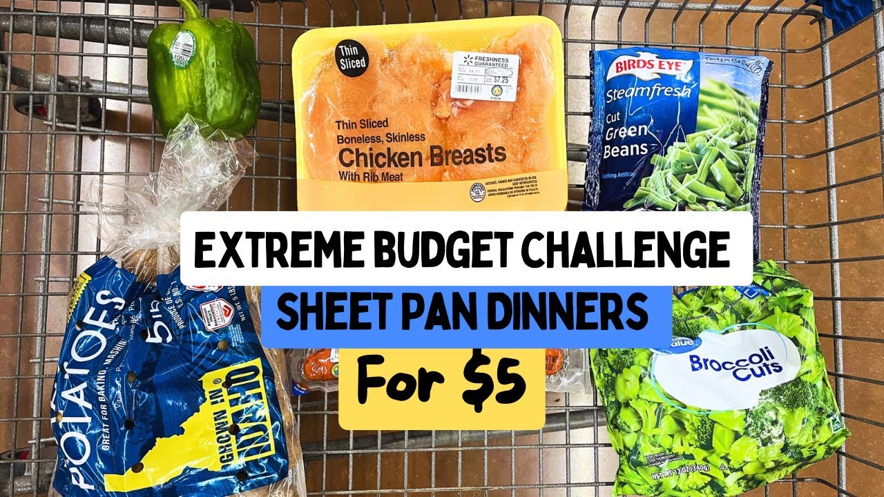 Extreme Budget Challenge/ $5 Sheet Pan Dinners/ $15 Meal Plan - YouTube