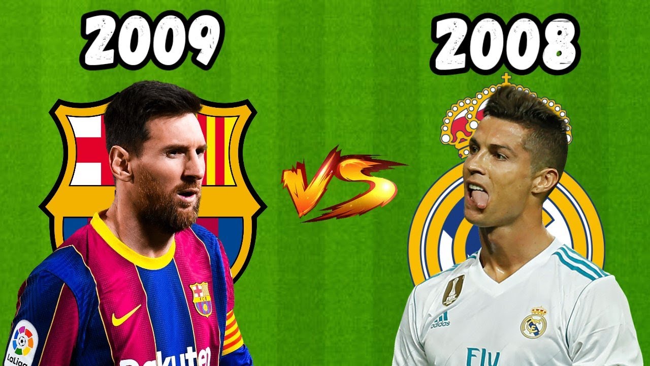 🔥 Messi 2009 (Barcelona FCB) VS 💪 Ronaldo CR7 2008 (Real Madrid) - YouTube