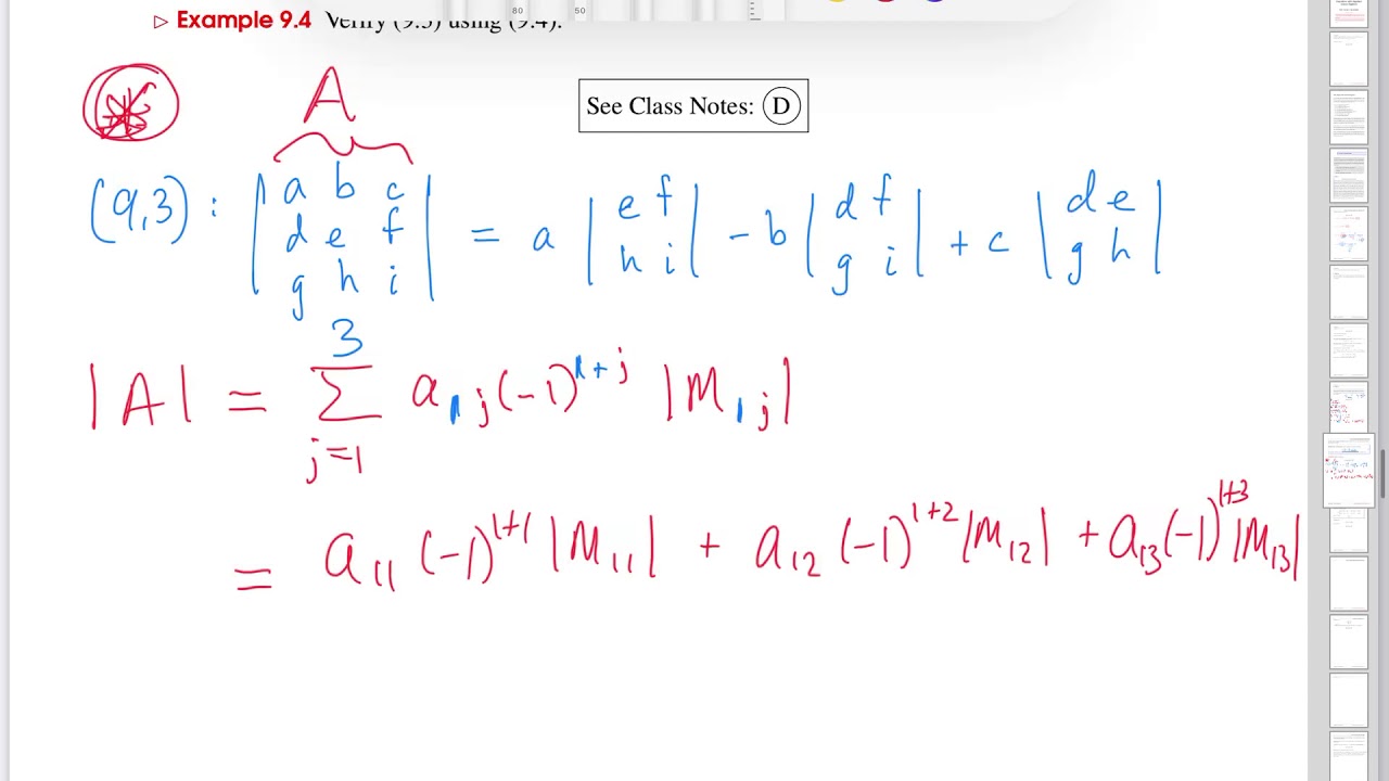 Determinants: Row expansions | Wellesley College Differential Equations ...