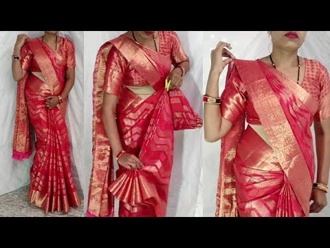 Banarasi silk saree draping tutorial step by step | Sari draping in ...