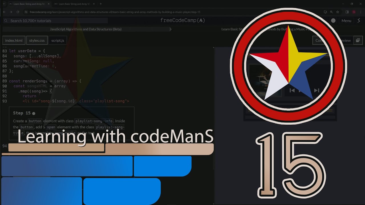 Learn Basic String And Array Methods By Building A Music Player Step 15 Freecodecamp Beta
