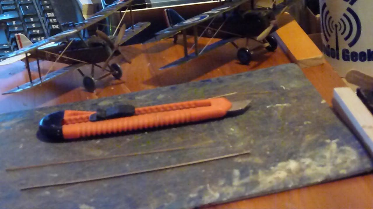 Preparing REED CANE for rigging wires on small scale model biplanes ...