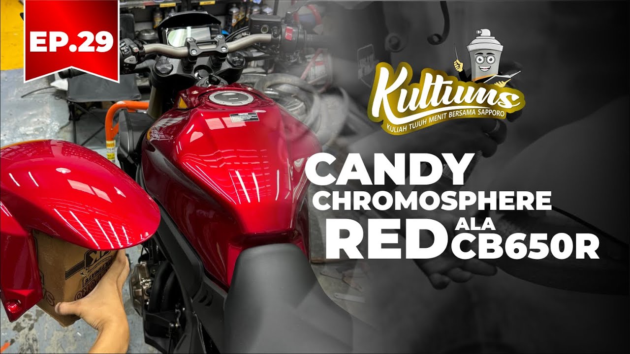 REPAINT ALA CANDY CHROMOSPHERE RED CB650R NEO CAFE | KULTUMS EP. 29 ...