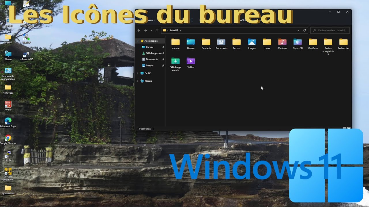 Mini Tuto Windows 11 : Afficher les Icônes du Bureau (PC, Corbeille ...