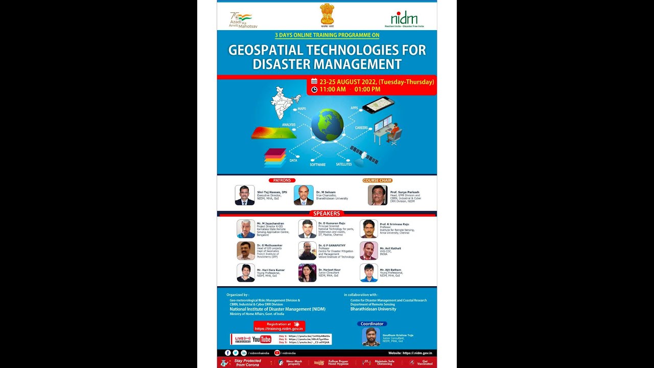 Geospatial Technologies for Disaster Management.| DISASTER IN INDIA ...